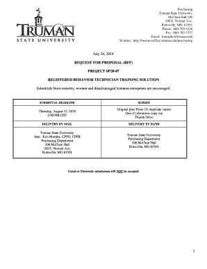 Fillable Online REQUEST FOR PROPOSAL - truman.edu Fax Email Print - pdfFiller