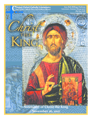 Fillable Online Solemnity of Christ the King November 26, 2017 Fax ...