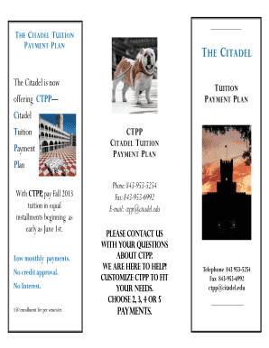 Fillable Online The Citadel is now offering CTPP Citadel Tuition ...