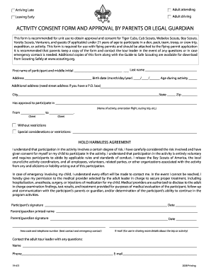Fillable Online Activity Consent Form and Approval by Parent or Legal ... Fax Email Print ...