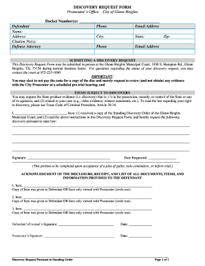 Fillable Online Motion for Discovery Request Form Fax Email Print ...