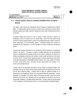 Fillable Online 6.1.4 DISCRETIONARY SERVICE CHARGES (PREMISES WITH AN ...