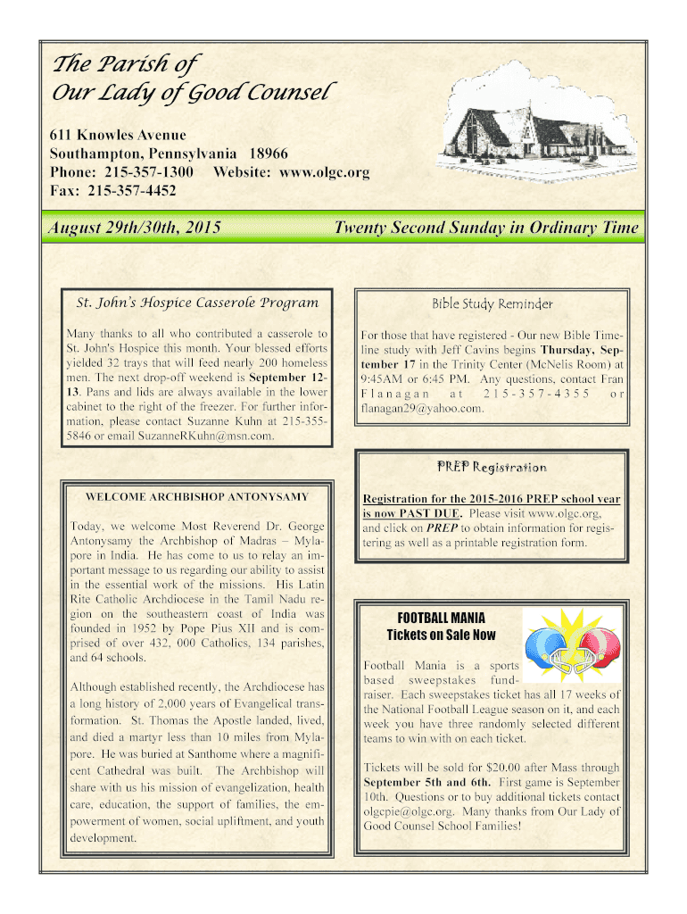 Fillable Online Bible Study Reminder Fax Email Print - pdfFiller