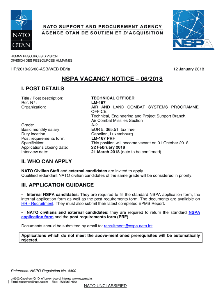 Fillable Online ORIGINAL : English CLEARANCE : NATO SECRET DATE ... Fax ...