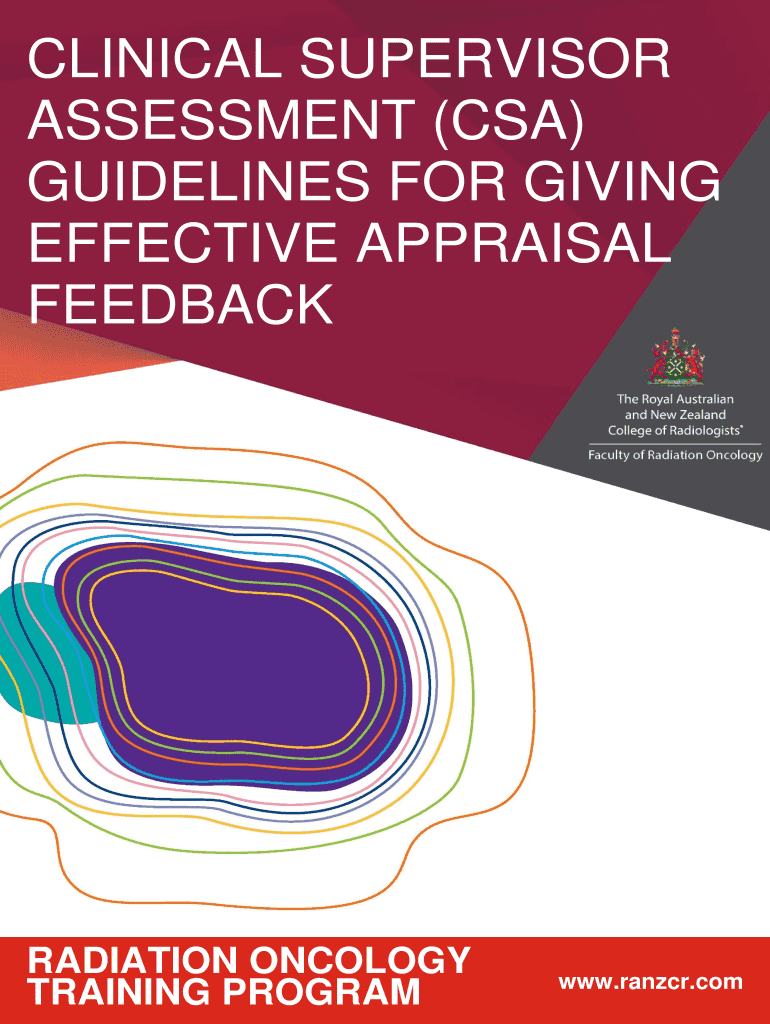 Fillable Online 2018 Radiation Oncology Clinical Supervisor Assessment ...