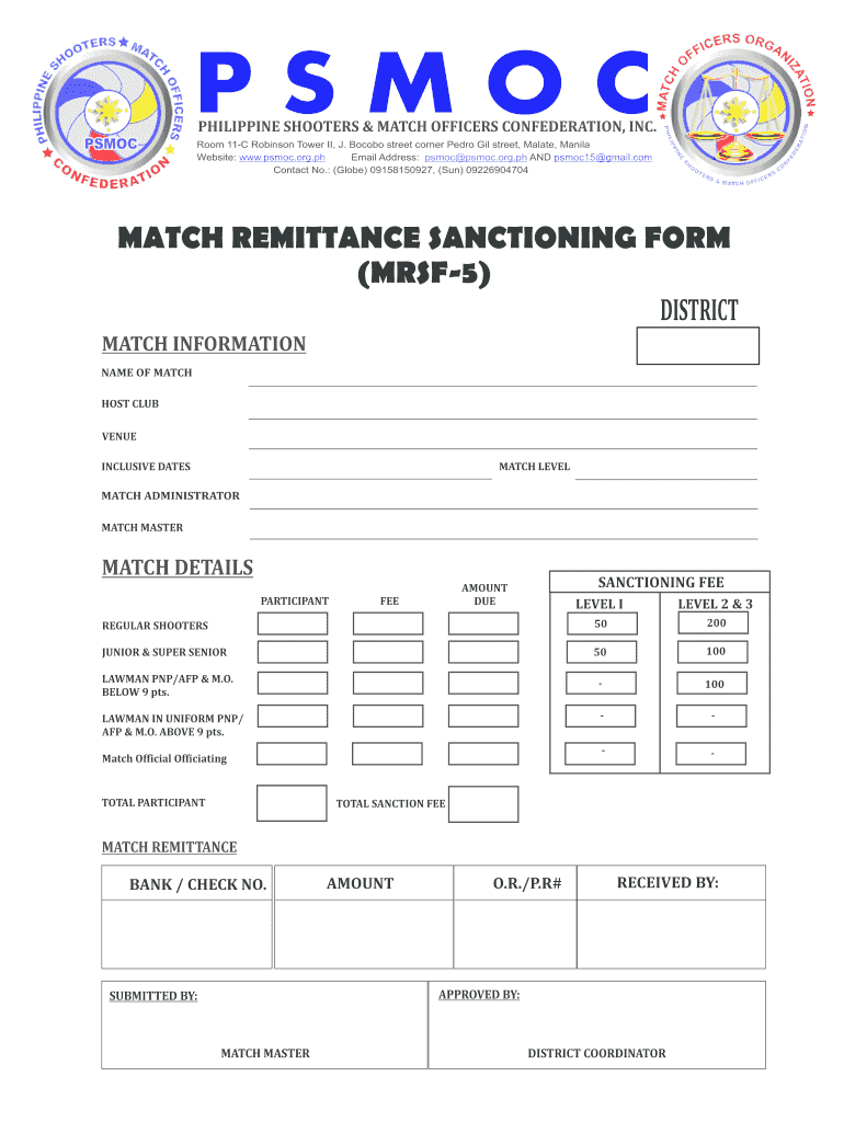 Psmoc Match Schedule 2025 - Fill Online, Printable, Fillable, Blank ...