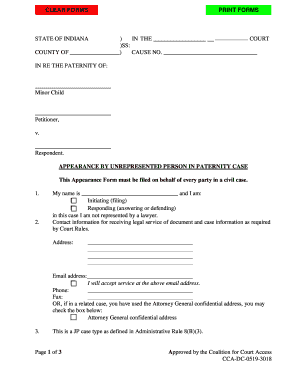 Fillable Online Petition To Establish Paternity - Indiana Legal Help ...