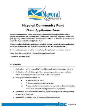 Fillable Online 2019/20 Mayoral Community Fund Grant Application Form ...