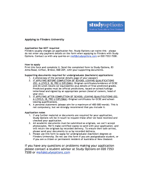 Fillable Online Flinders University Postgraduate Application Form - Study ... Fax Email Print ...