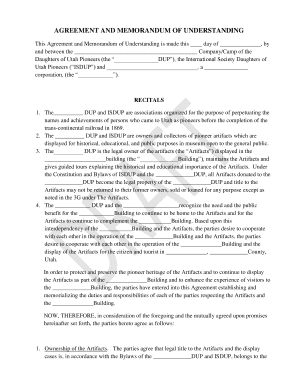 Fillable Online This Memorandum of Understanding (MOU) is made and ...