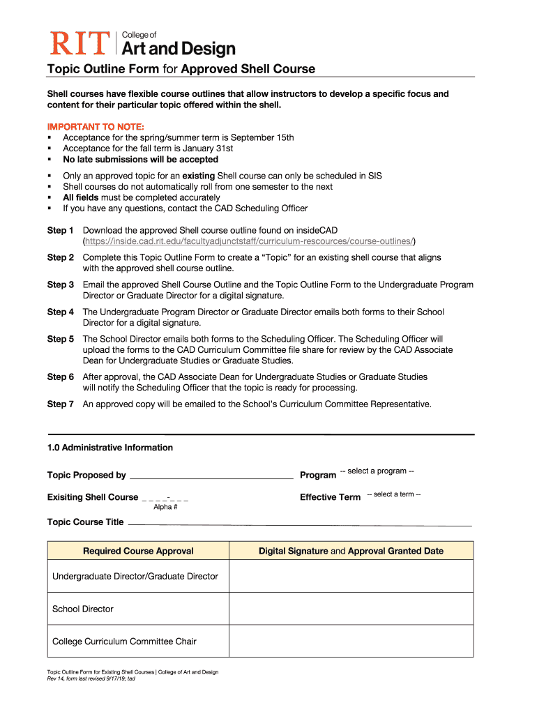 Fillable Online CAD-Topic-Outline-Form-v14 Fax Email Print - pdfFiller