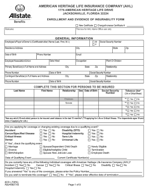 Fillable Online Allstate Cancer Plan Application Fax Email Print ...