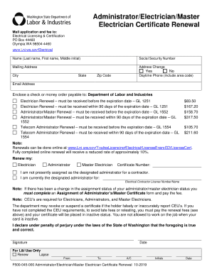 Fillable Online Application/Renewal for an Electrical Training ...
