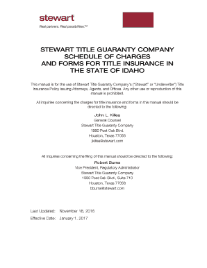 Fillable Online schedule of charges and forms - Stewart Title Fax Email ...