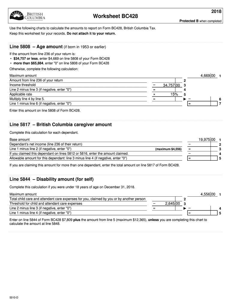 Worksheet Bc428 - Fill Online, Printable, Fillable, Blank | pdfFiller