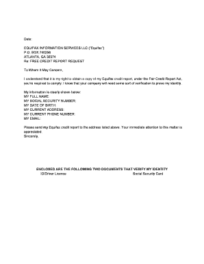 EQUIFAX CREDIT REPORT REQUEST LETTER - DIY CREDIT REPAIR - IDispute.org ...