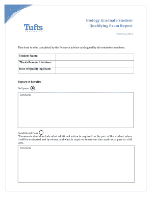 Fillable Online ase tufts Biology Graduate Student Qualifying Exam ...