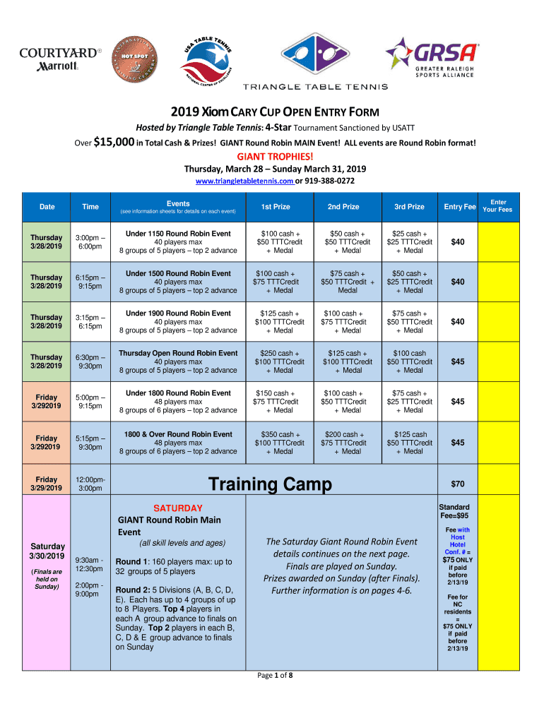 Fillable Online Training Camp - OmniPong Fax Email Print - pdfFiller
