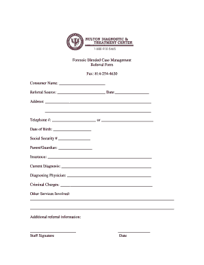 Fillable Online Referral Form: Case Management and Residential Services ...
