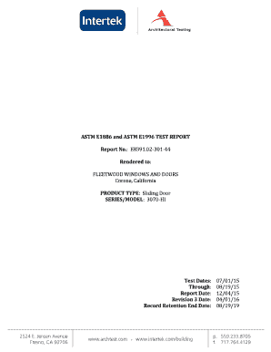 Fillable Online ASTM E1886 and ASTM E1996 TEST REPORT Report No ... Fax ...