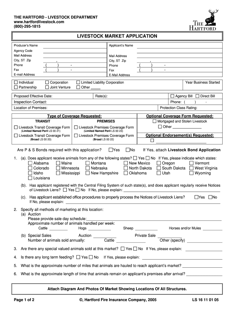Fillable Online LIVESTOCK MARKET APPLICATION Fax Email Print - pdfFiller