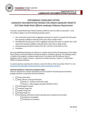 Fillable Online MWELO Prescriptive Compliance Option Supplemental Form ...