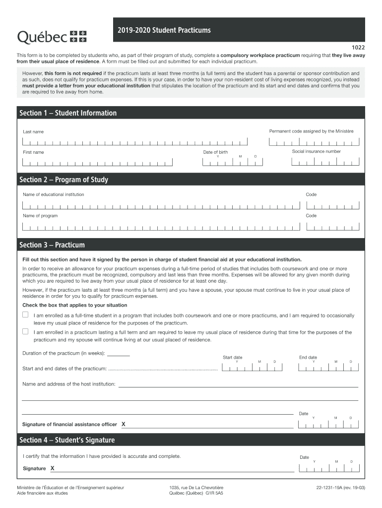 Fillable Online 2015-2016 Student Practicums. Form 1022 - Aide ...
