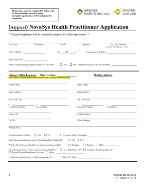 Fillable Online ARTC19-H-107.1 - QBHP Credentialing Application V4 ...