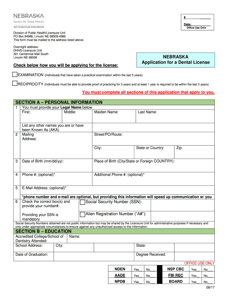 Fillable Online dhhs ne Provisional License/Certificate - Nebraska ...