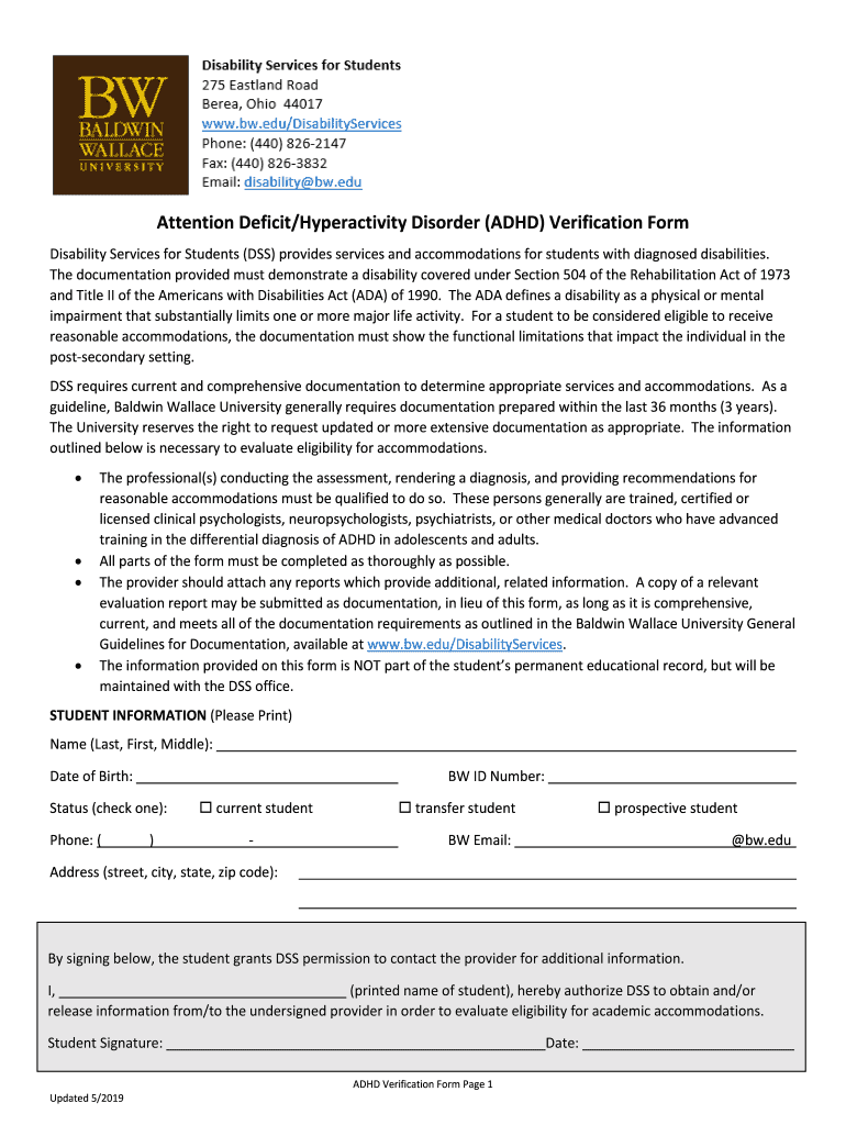 Fillable Online Attention Deficit/Hyperactivity Disorder (ADHD ...