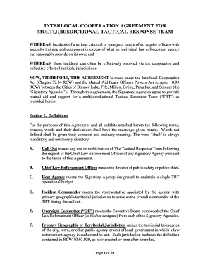 Fillable Online interlocal cooperation agreement for multijurisdictional tactical ... Fax Email ...
