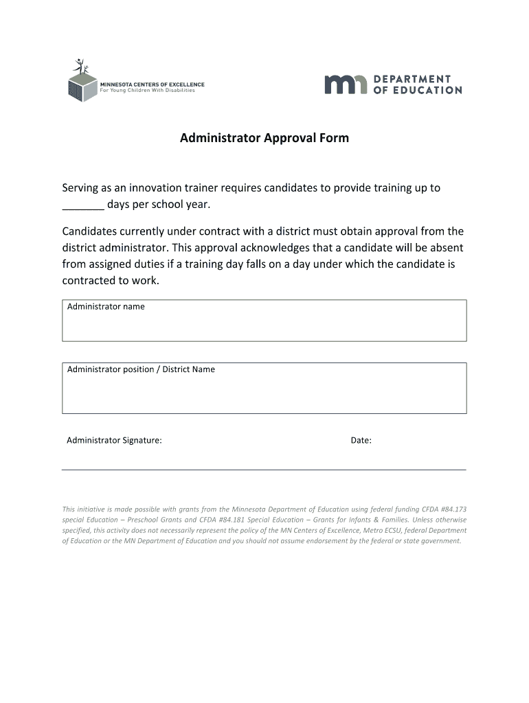 Fillable Online Administrator Approval form Fax Email Print - pdfFiller