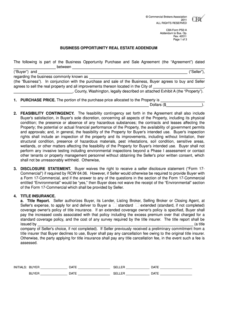 Untitled - Business Opportunity Real Estate Addendum: Fill out & sign online | DocHub