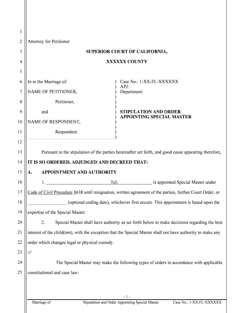 Fillable Online Fillable Online SUPERIOR COURT OF CALIFORNIA XXXXXX ...