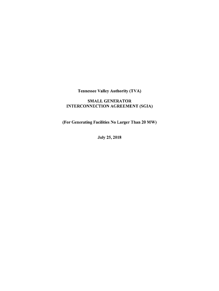 Fillable Online small generator interconnection agreement (sgia) - Federal ... Fax Email Print ...