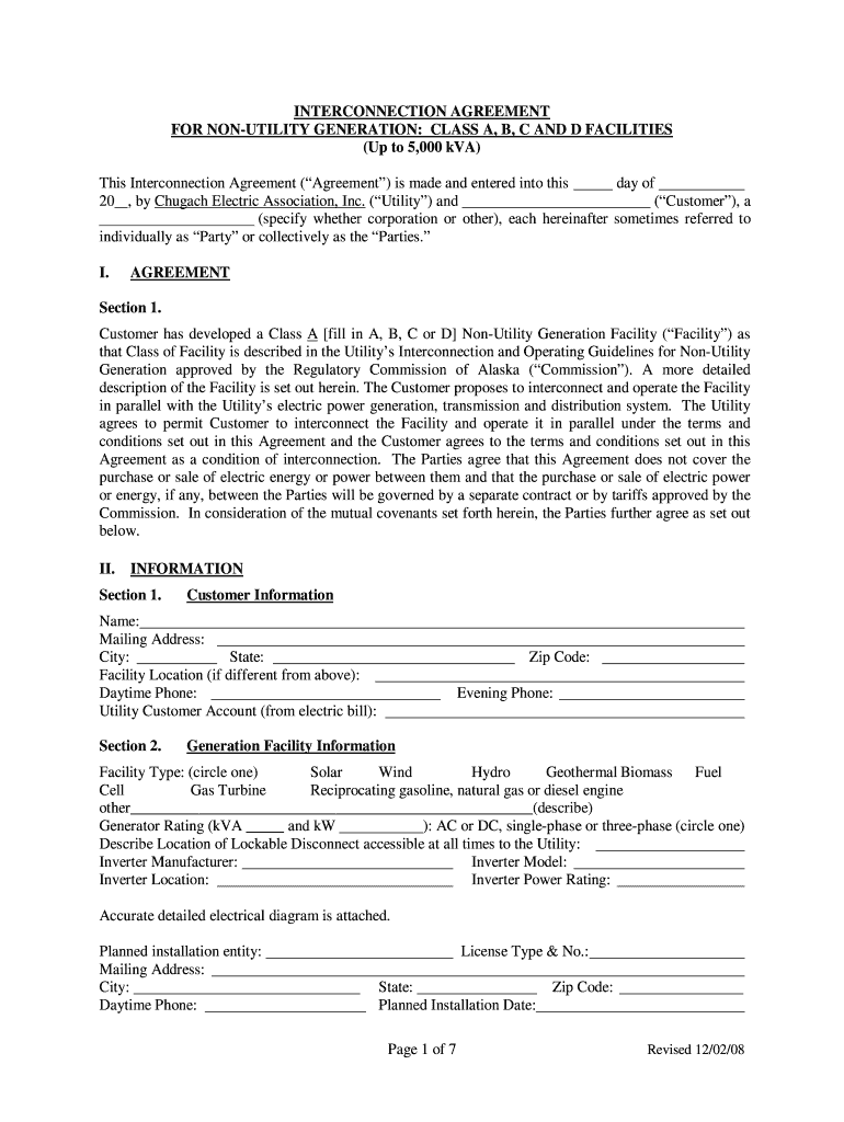 Fillable Online small generator interconnection agreement - Federal Energy ... Fax Email Print ...