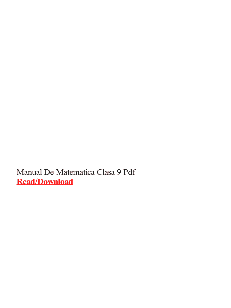 Manual Matematica Clasa 9 Pdf - Fill Online, Printable, Fillable, Blank ...