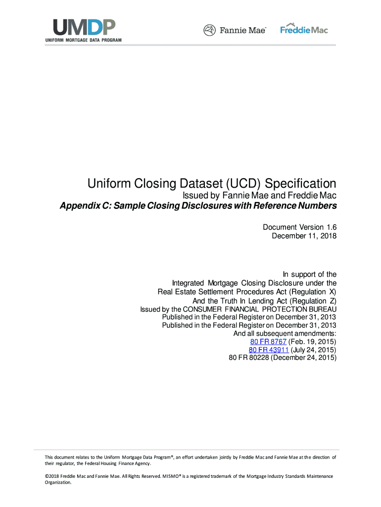 Fillable Online Uniform Closing Dataset (UCD) Specification - Fannie ...