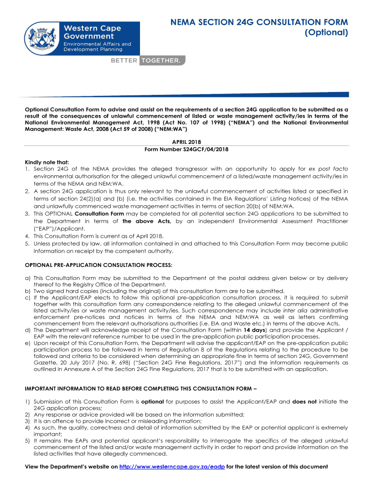 Fillable Online NEMA SECTION 24G CONSULTATION FORM Fax Email Print ...