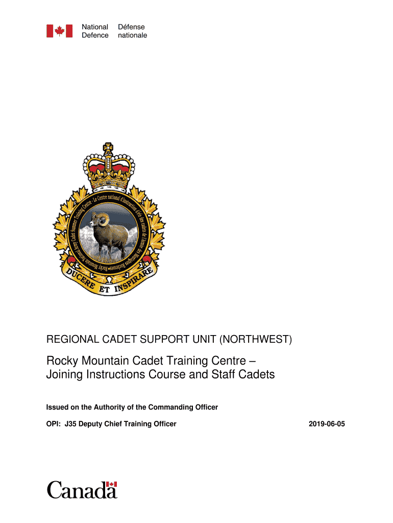 Fillable Online Get the Rocky Mountain Cadet Training Centre Joining ...