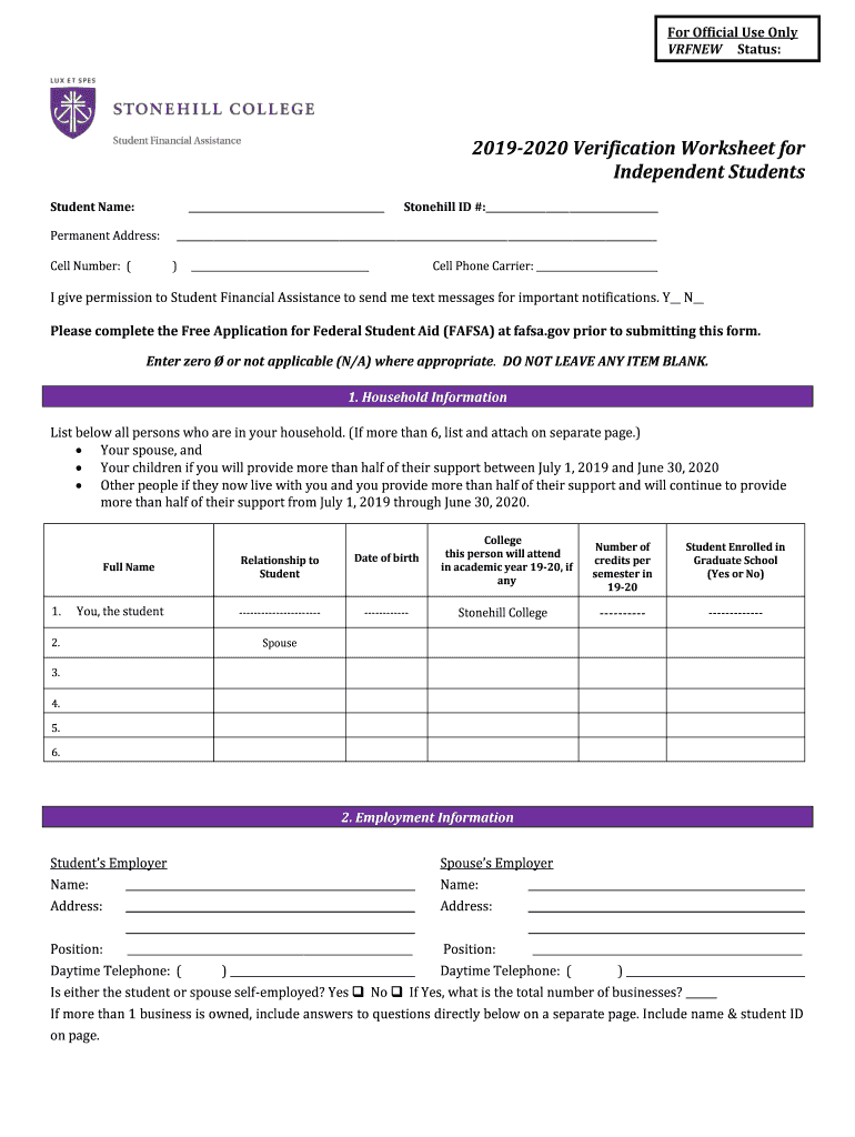 Fillable Online 2019-2020 Sibling Enrollment Verification Form Due ...