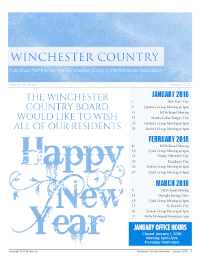 Fillable Online Community InformationWinchester Country Subdivision Fax ...