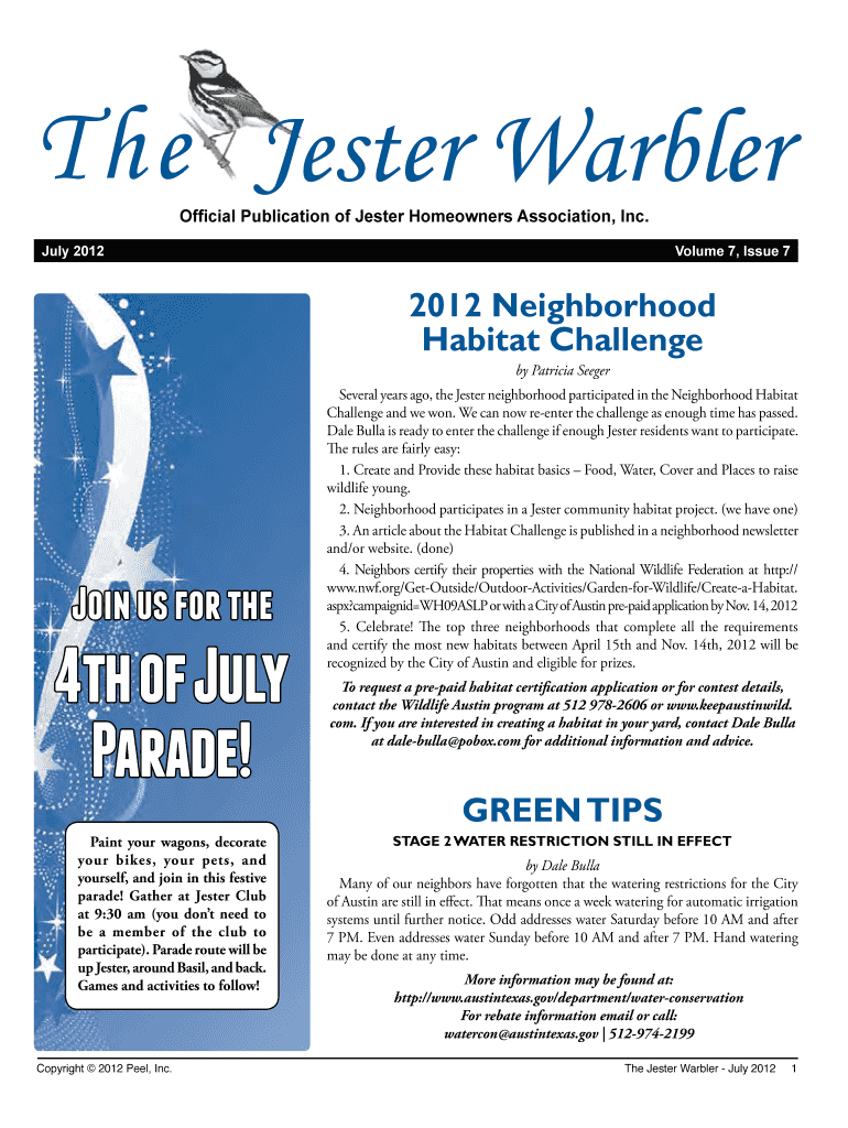 Fillable Online Jester Estates - Austin, TexasNeighborhoods.com Fax ...