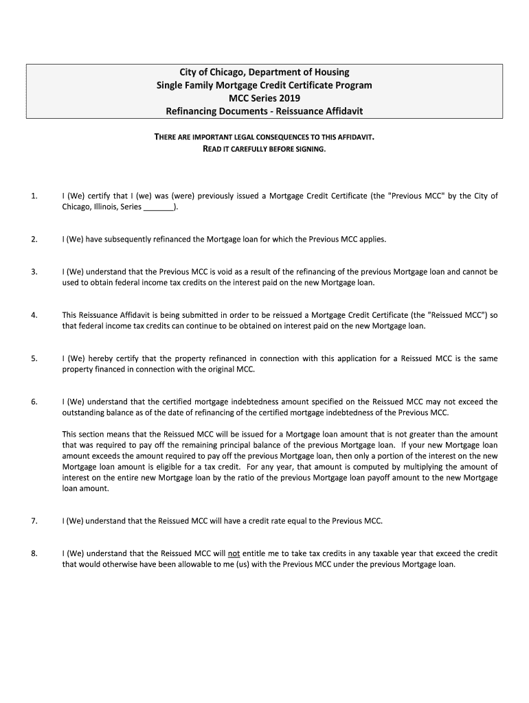 Fillable Online Mortgage Tax Credit Certificate (MCC) - FDIC Fax Email Print - pdfFiller