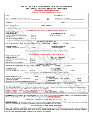 Fillable Online The Louisiana Society of Radiologic Technologists ...