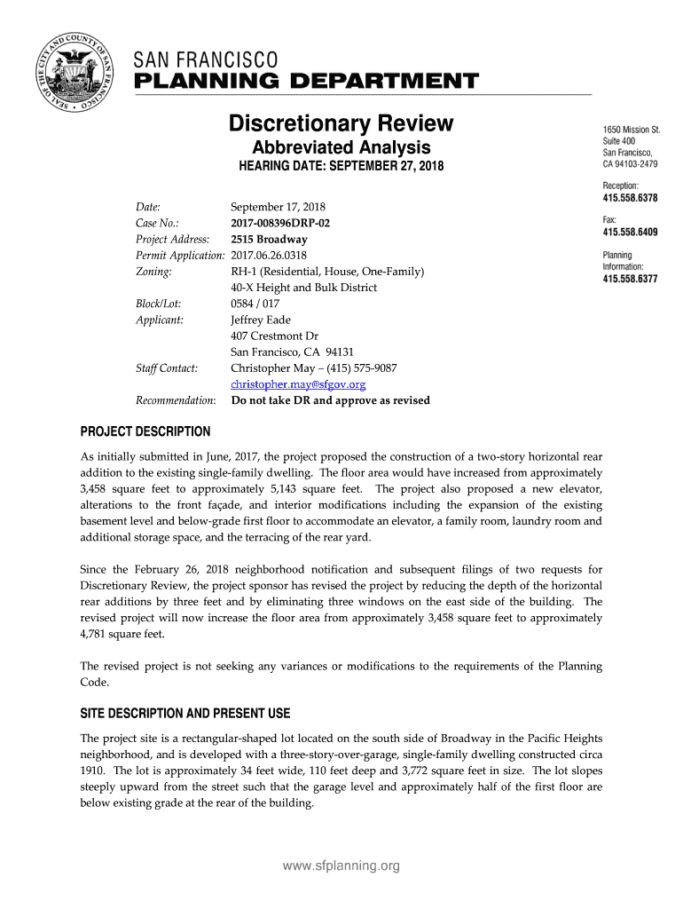 Fillable Online commissions sfplanning 2515 Broadway Fax Email Print ...