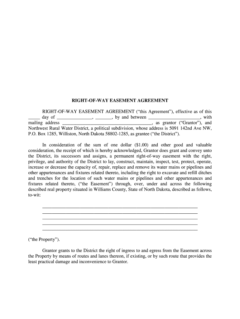 Fillable Online Real Estate Easement Agreement - Free Contract Form Fax ...