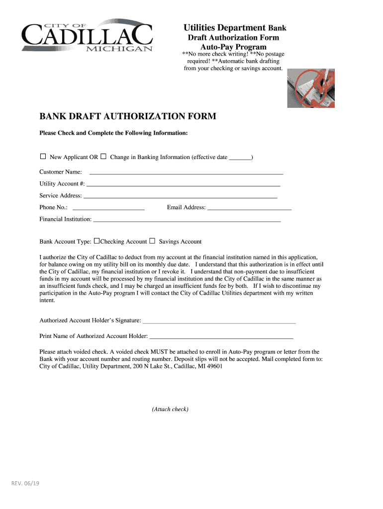 Fillable Online AUTO-PAY Authorization Form for Bank Drafting Your Monthly ... Fax Email Print ...