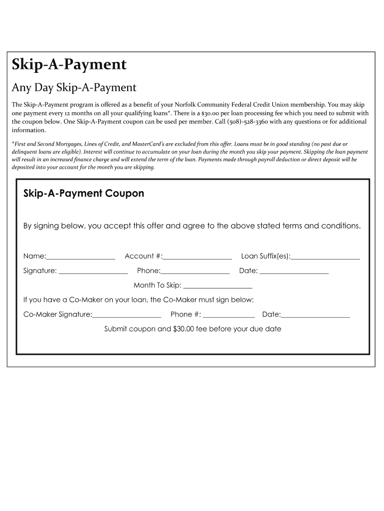 Fillable Online Financial Hardship Assistance - Skip-A-Payment Request ...