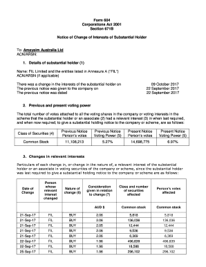 Fillable Online Form 604 Corporations Act 2001 Section 671B Notice of ...